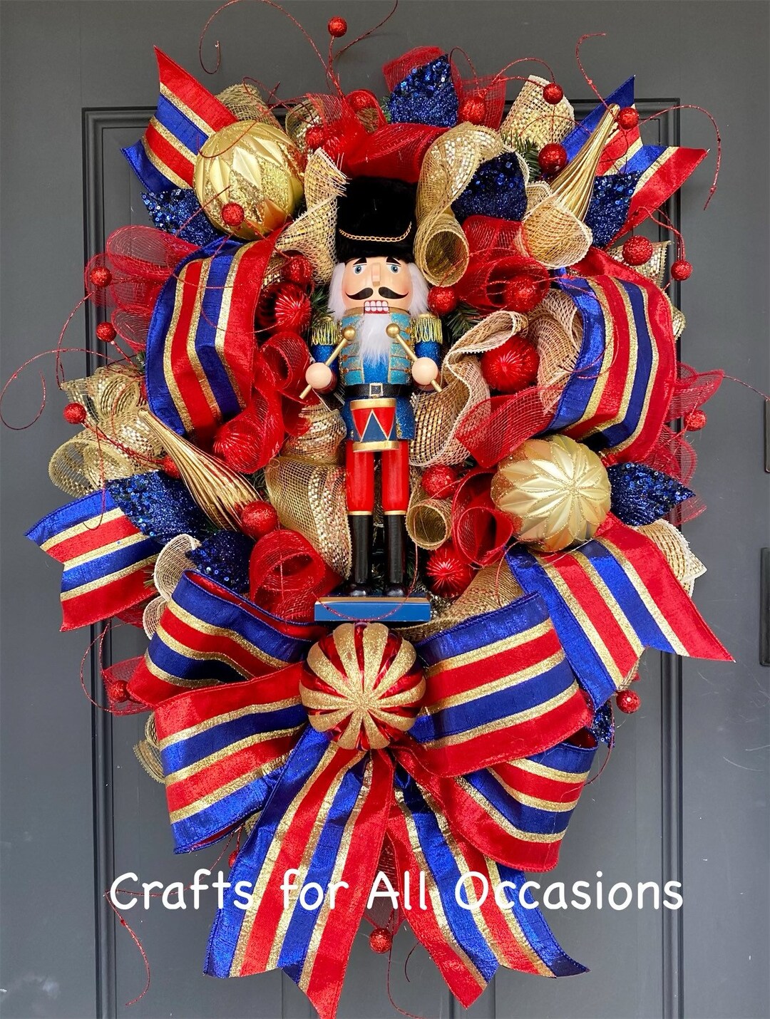 Nutcracker Wreath, Christmas Wreath, Holiday Decor, Seasonal Wreath ...