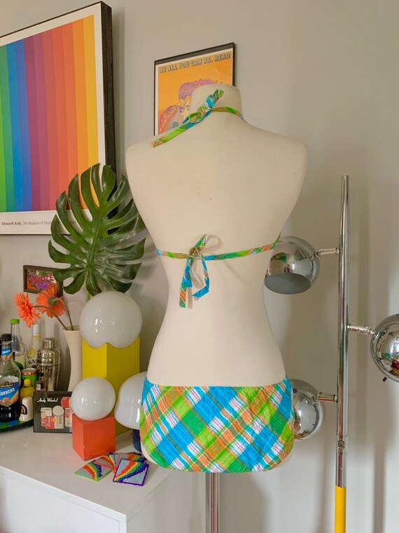 Deadstock 1960s plaid bikini // tag size girls 14 // … - Gem