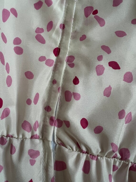 Vintage 1970s Victor Costa frilly pink + white dress … - Gem