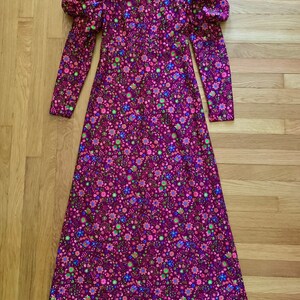 Mod 1960s Day Glo Flower Power Maxi Dress // XXS-XS // Vintage 60s 70s ...
