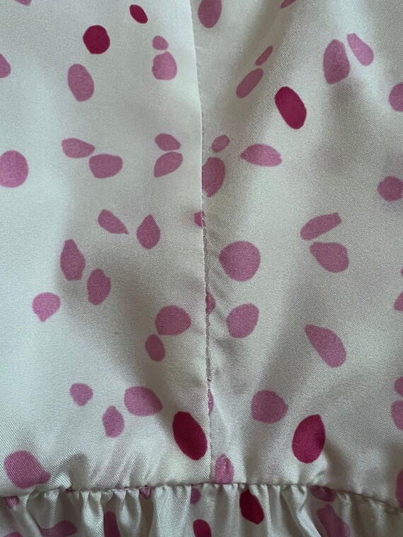 Vintage 1970s Victor Costa frilly pink + white dress … - Gem