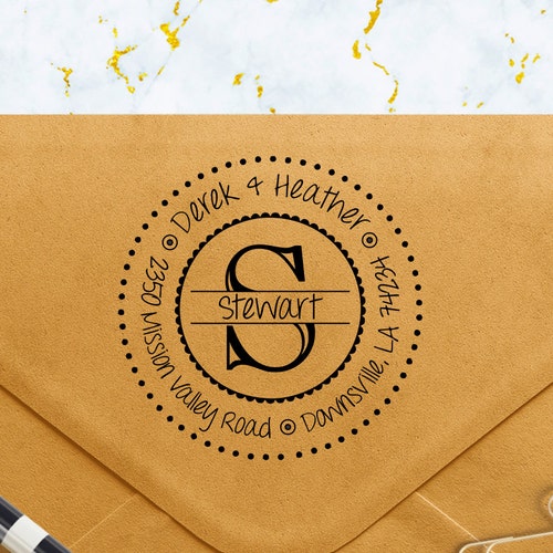 Family Monogram Return Address Stamp Personalized Custom - Etsy