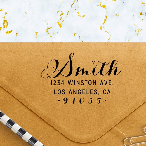 Custom Script Return Address Stamp Self Inking - Etsy