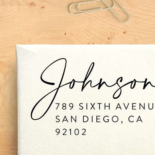 Custom Script Return Address Stamp Self Inking | Etsy
