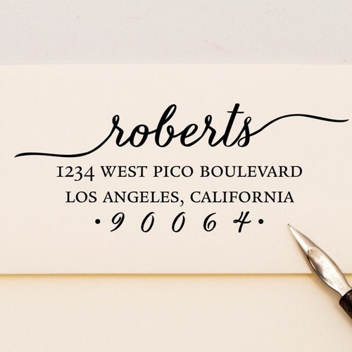 Custom Script Return Address Stamp Self Inking - Etsy