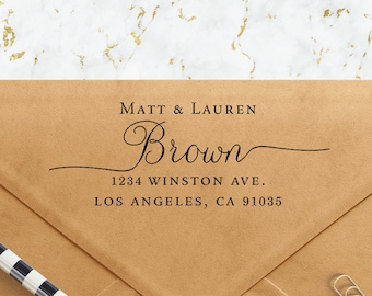 Custom Self Inking Address Stamp Cursive Script Return - Etsy