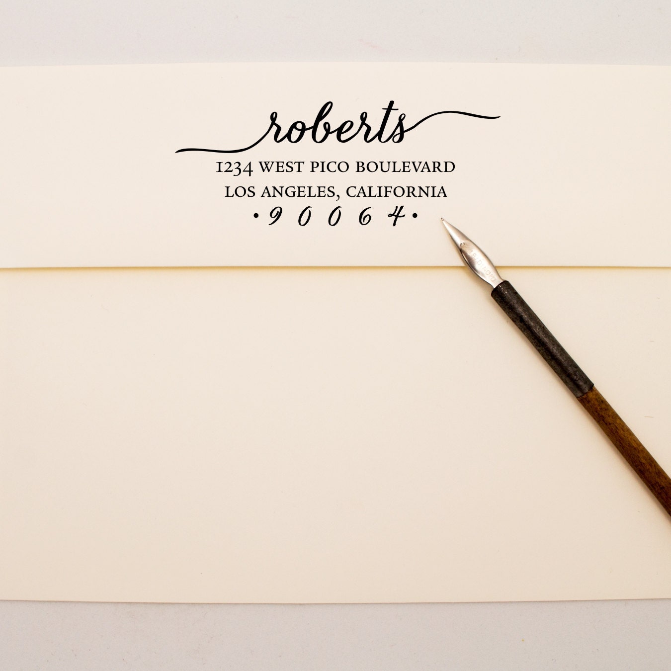 Custom Address Stamp Flowing Cursive Names Self Inking | Etsy