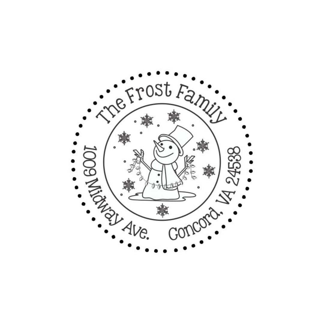 Frosty Snowman Return Address Stamp - Self Inking Christmas Winter ...