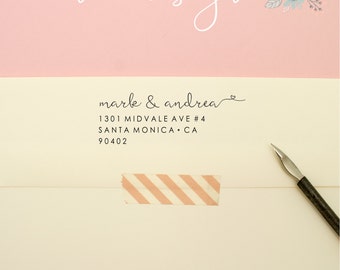 Address Stamp Script Custom Self Inking Return Address Stamp - Etsy