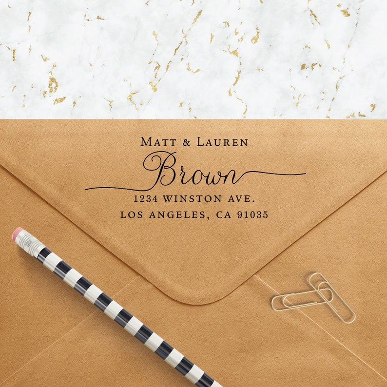 Custom Script Return Address Stamp Self Inking - Etsy