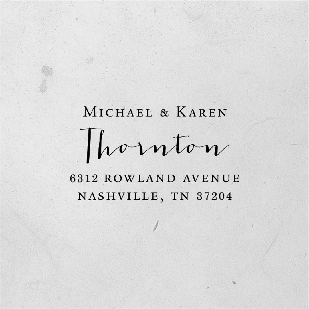 Custom Edgy Script Address Stamp - Self Inking - Wedding - Housewarming ...