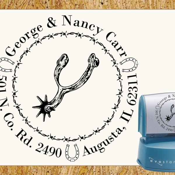 Western Address Stamp - Etsy
