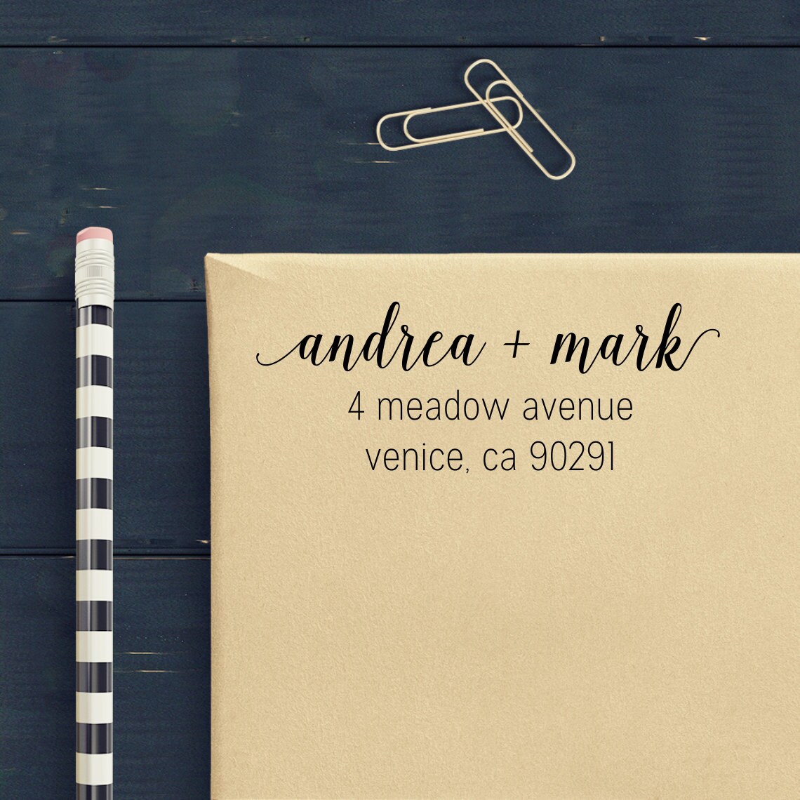 Custom Address Stamp Looping Script Self Inking Return | Etsy