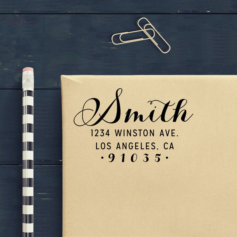 Fancy Cursive Pen Custom Return Address Stamp Self Inking - Etsy