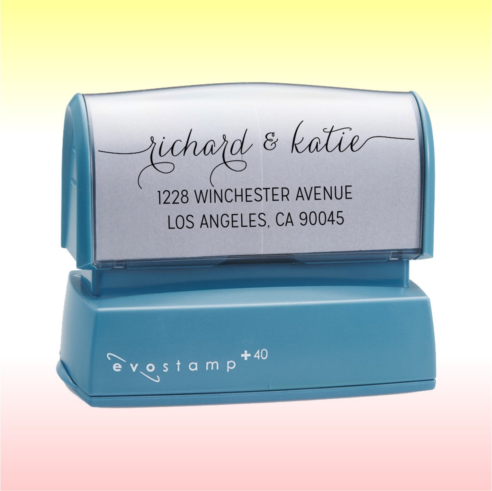 Custom Self Inking Address Stamp Cursive Script Return - Etsy