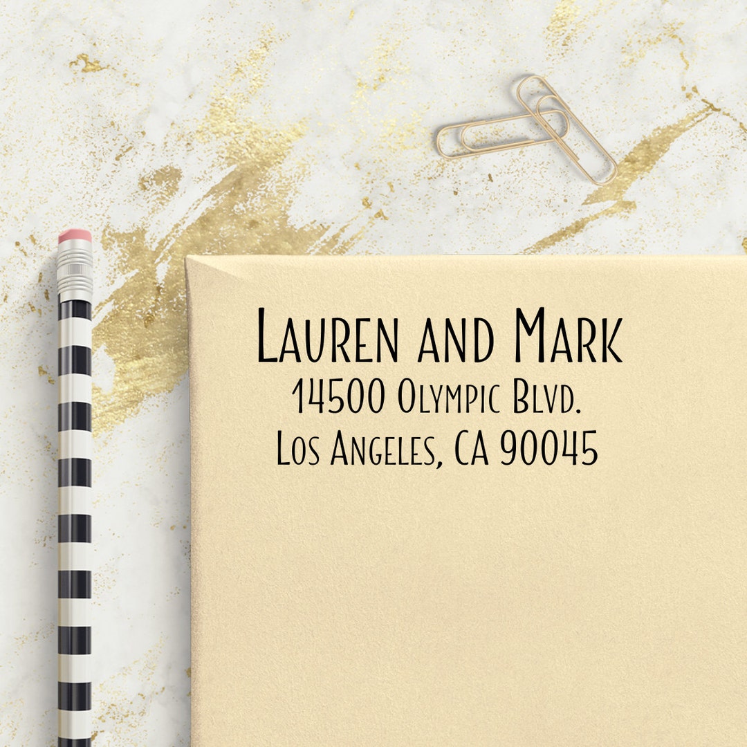Custom Address Stamp - Stylish Legible Text - Self Inking Personalized ...