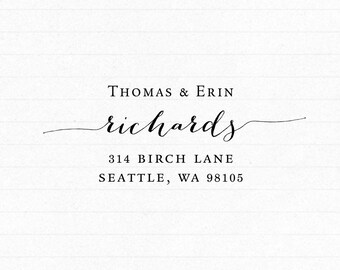 Custom Self Inking Address Stamp Cursive Script Return - Etsy