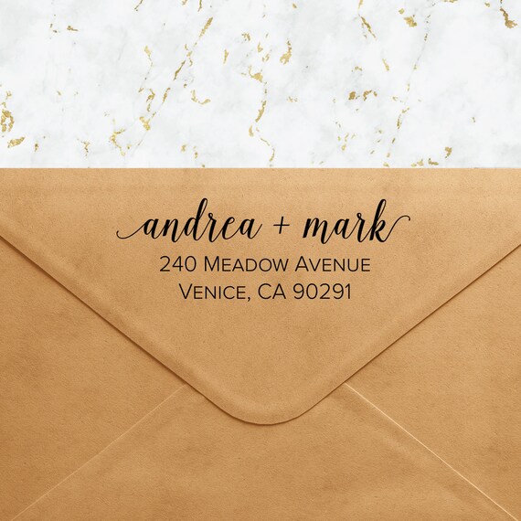 Custom Address Stamp Looping Script Self Inking Return | Etsy