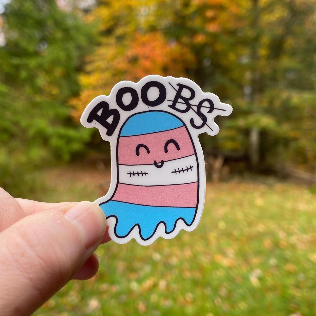 Trans Ghost Boo(bs) Vinyl Sticker, Cute Queer Mini Waterproof Sticker ...