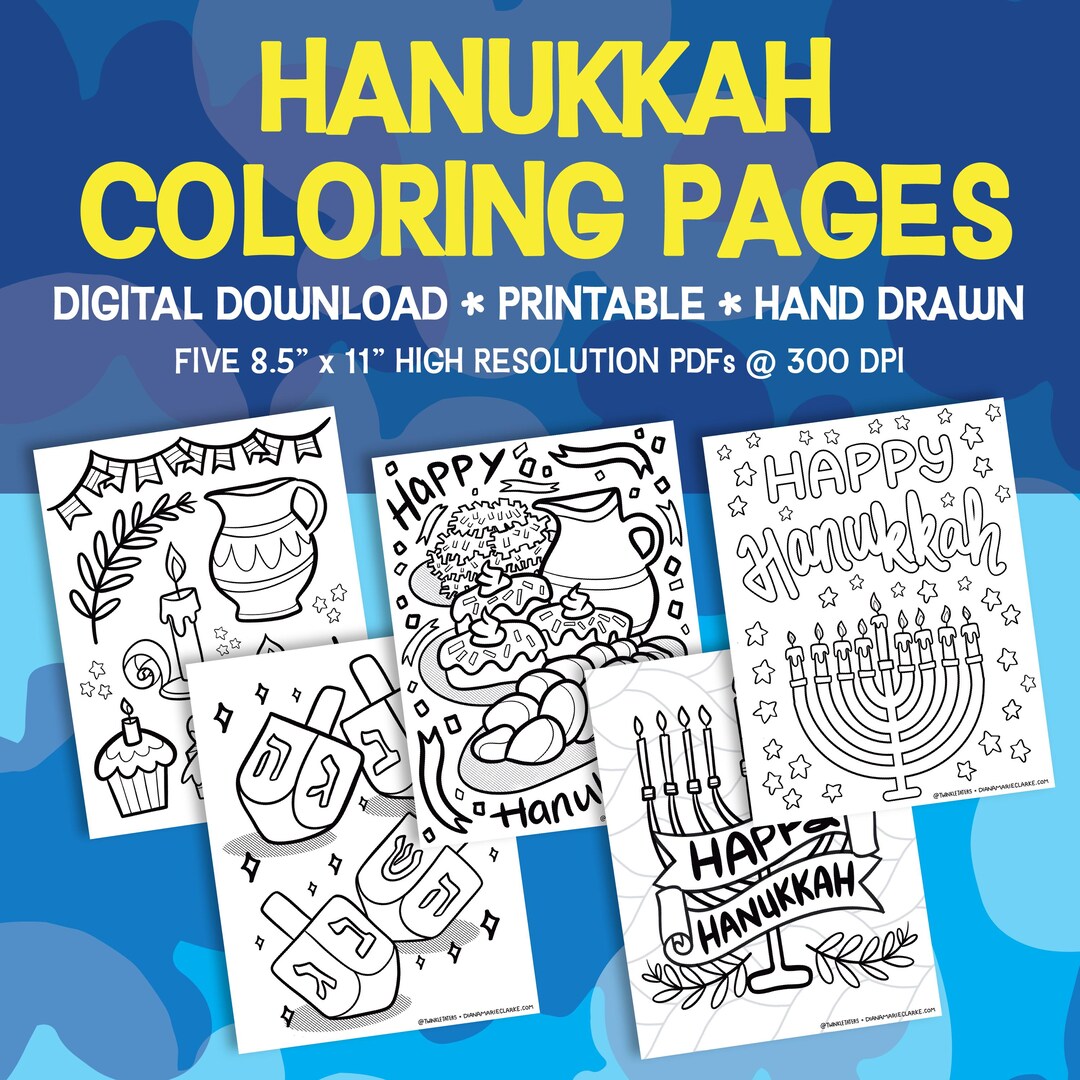 Hanukkah Coloring Pages: Festival of Lights Chanukah Holiday Coloring ...