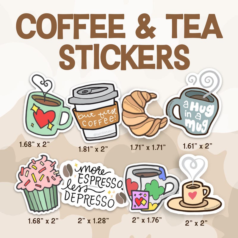 Cute Coffee Stickers - Etsy