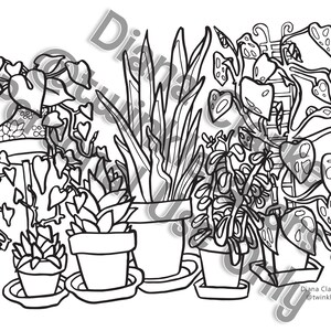 Detailed Houseplant Coloring Pages Instant Download, Printable PDF ...