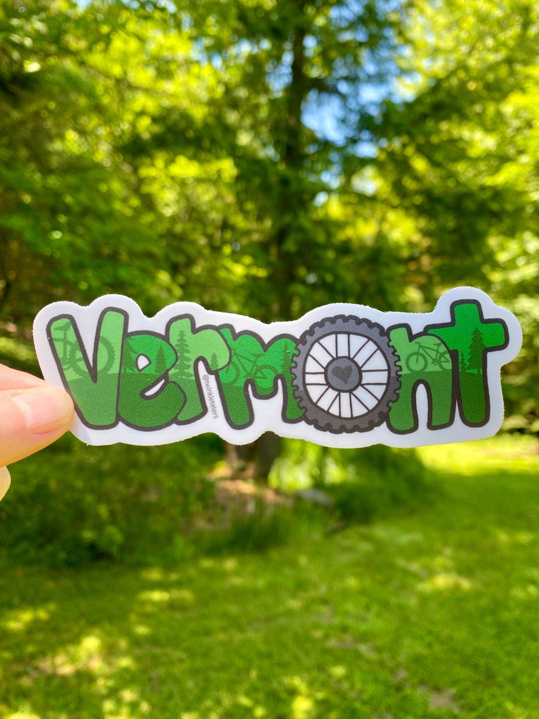 Bike Vermont Vinyl Sticker: VT Cycling Enthusiast, Hand-drawn Design ...