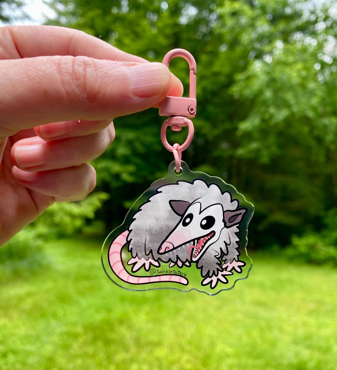 Opossum 2-inch Double-sided Acrylic Charm, Possum Keychain, Cute Bag ...