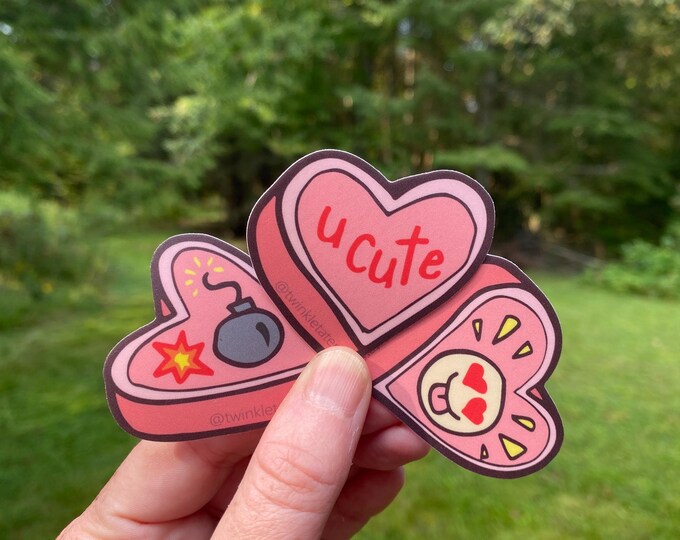 Awkward Candy Hearts Funny and Cute Laptop Sticker Gifts Under 5 Water ...