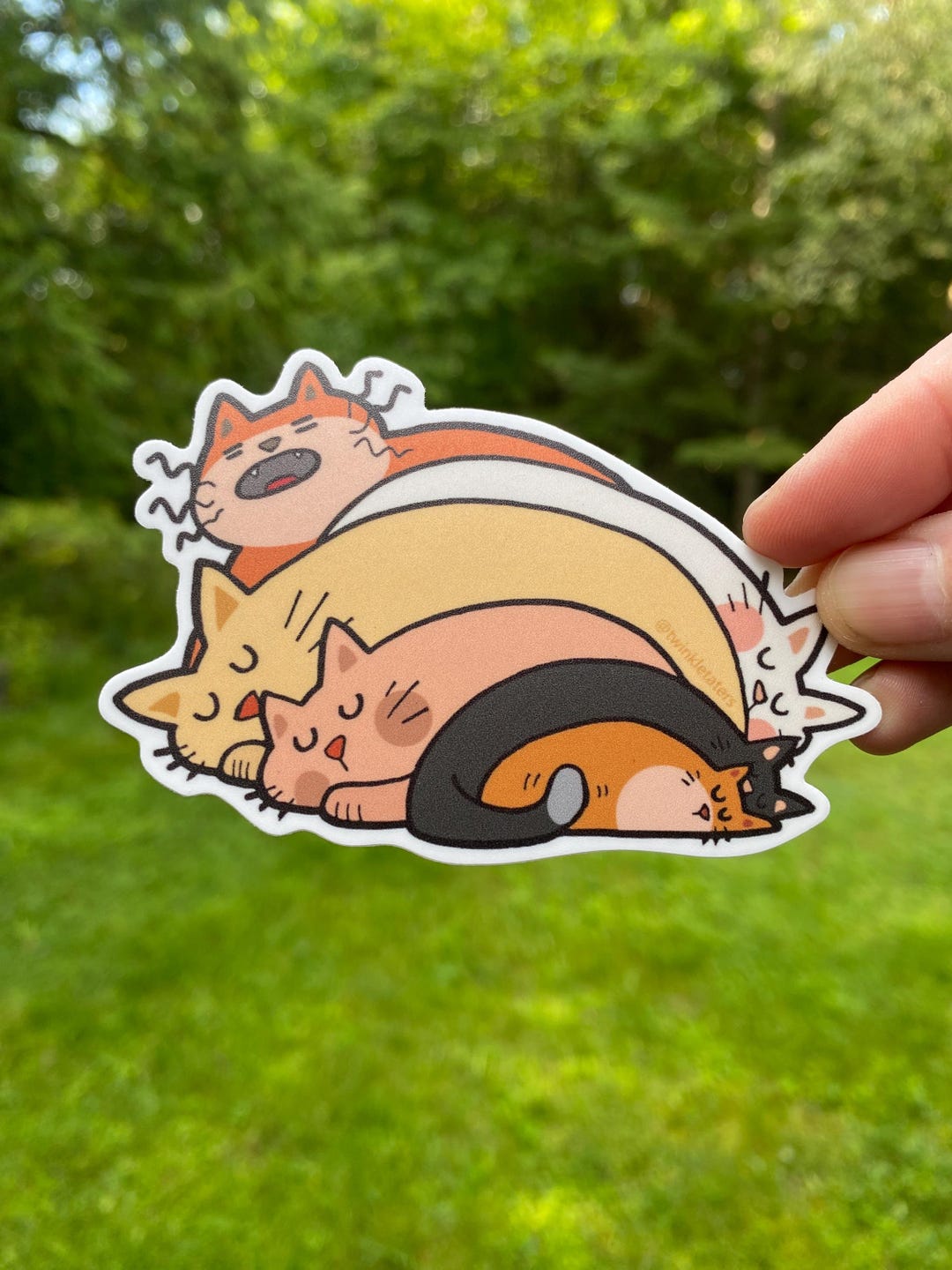 Adorable Cat Nap Vinyl Sticker, Perfect Gift for Cat Lovers, Cat ...