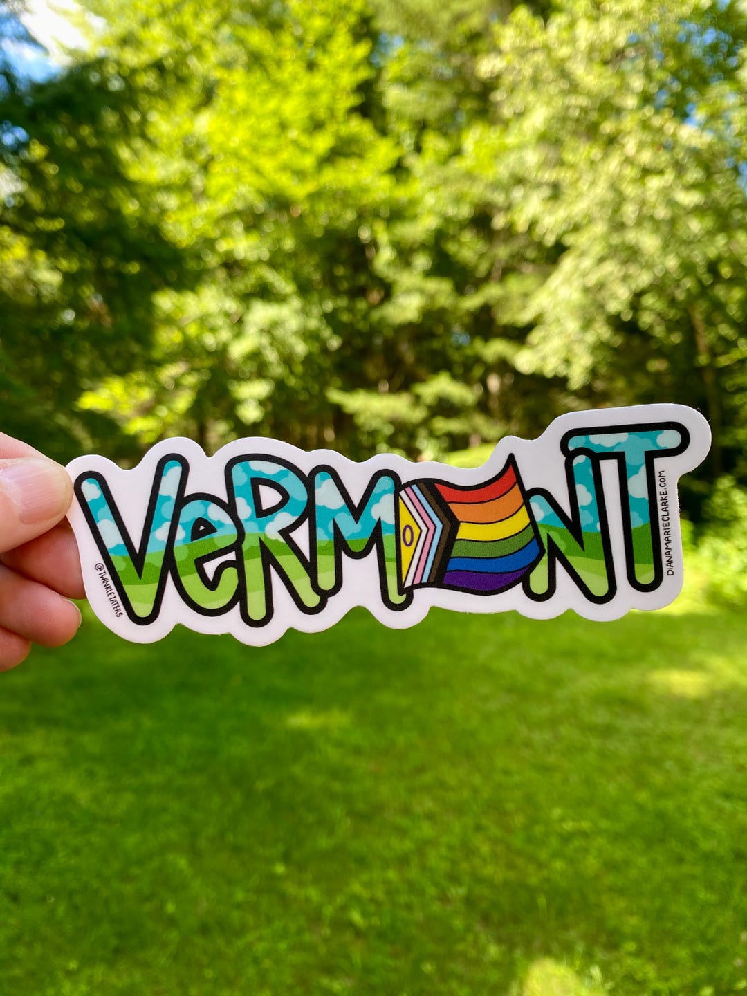 Vermont Pride Vinyl Sticker: VT LGBTQ Queers and Allies, Hand-drawn ...