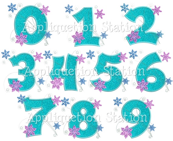 BX Snowflake Numbers Set Birthday Applique Machine Embroidery - Etsy