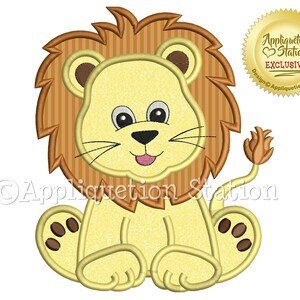 Applique Lion Machine Embroidery Design Zoo Baby Cub Jungle Boy Cute ...