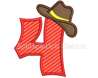 Cowboy Boot Number 4 Applique Machine Embroidery Design Instant ...