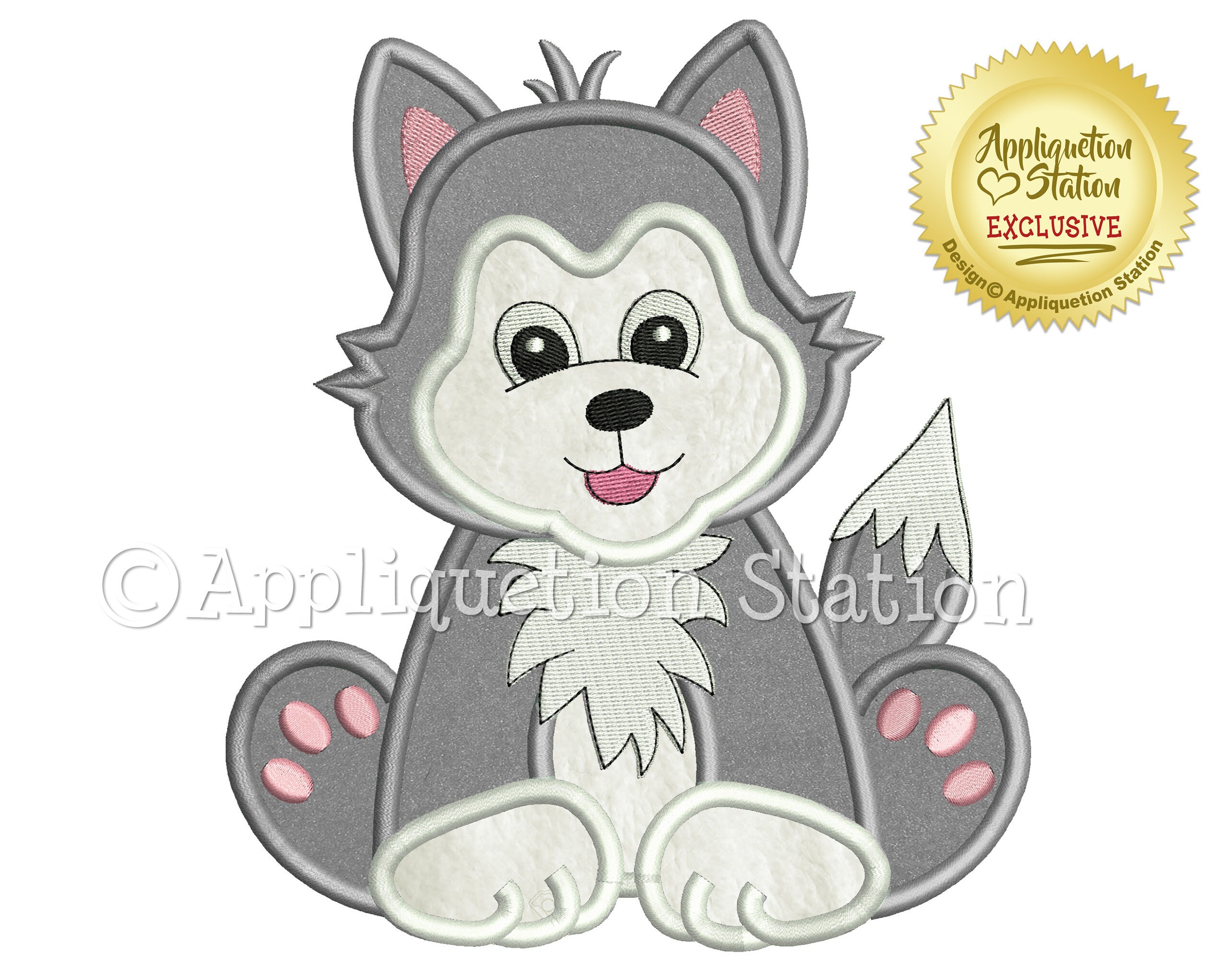 Applique Wolf Machine Embroidery Design Zoo Baby Pup Boy Cute - Etsy