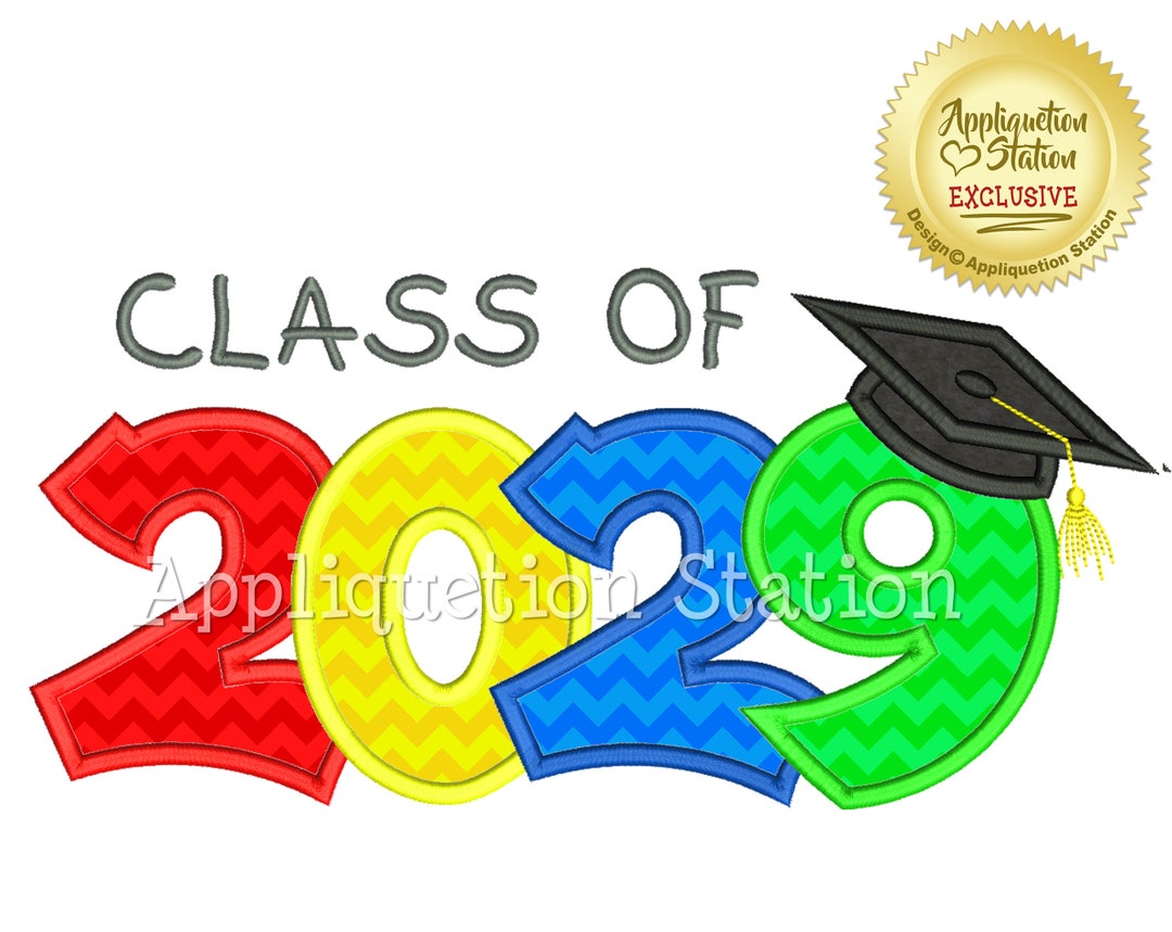 Graduate Class of 2029 Applique Machine Embroidery Design Grad - Etsy