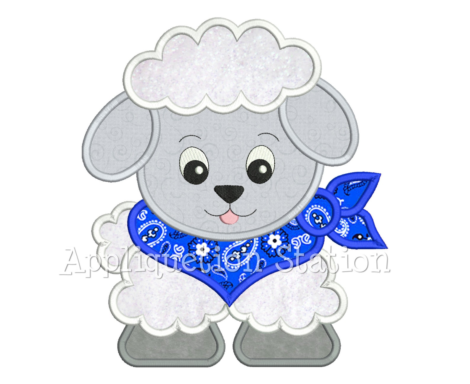 Applique Sheep Machine Embroidery Design Farm Bandana Baby - Etsy