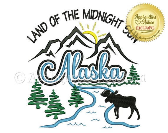 Alaska Machine Embroidery Design Pattern Vacation US State - Etsy