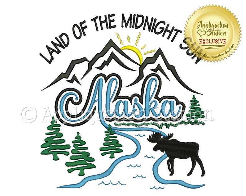 Alaska Machine Embroidery Design Pattern Vacation US State - Etsy