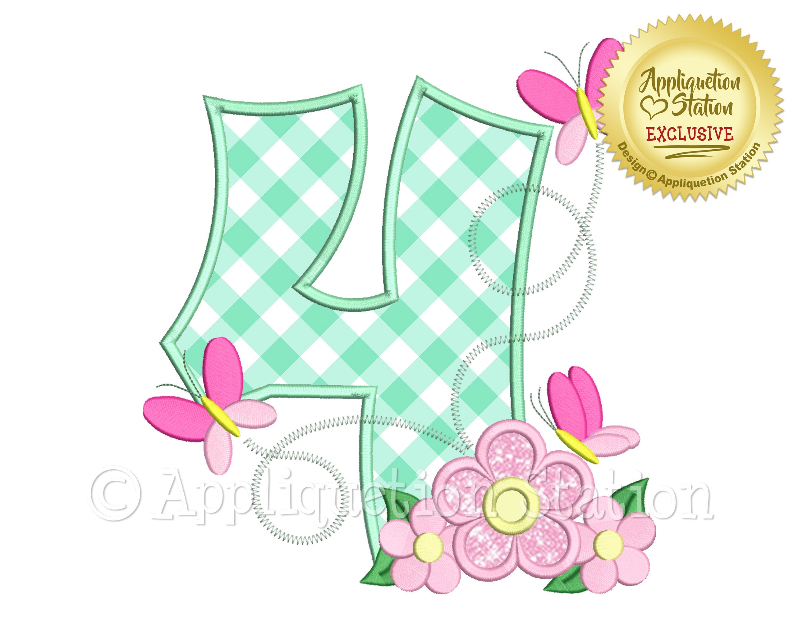 BX Butterfly Flowers Numbers Set Applique Machine Embroidery - Etsy