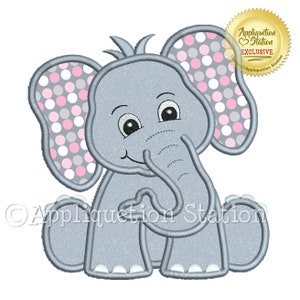 Applique Elephant Machine Embroidery Design Zoo Baby Jungle Boy Girl ...