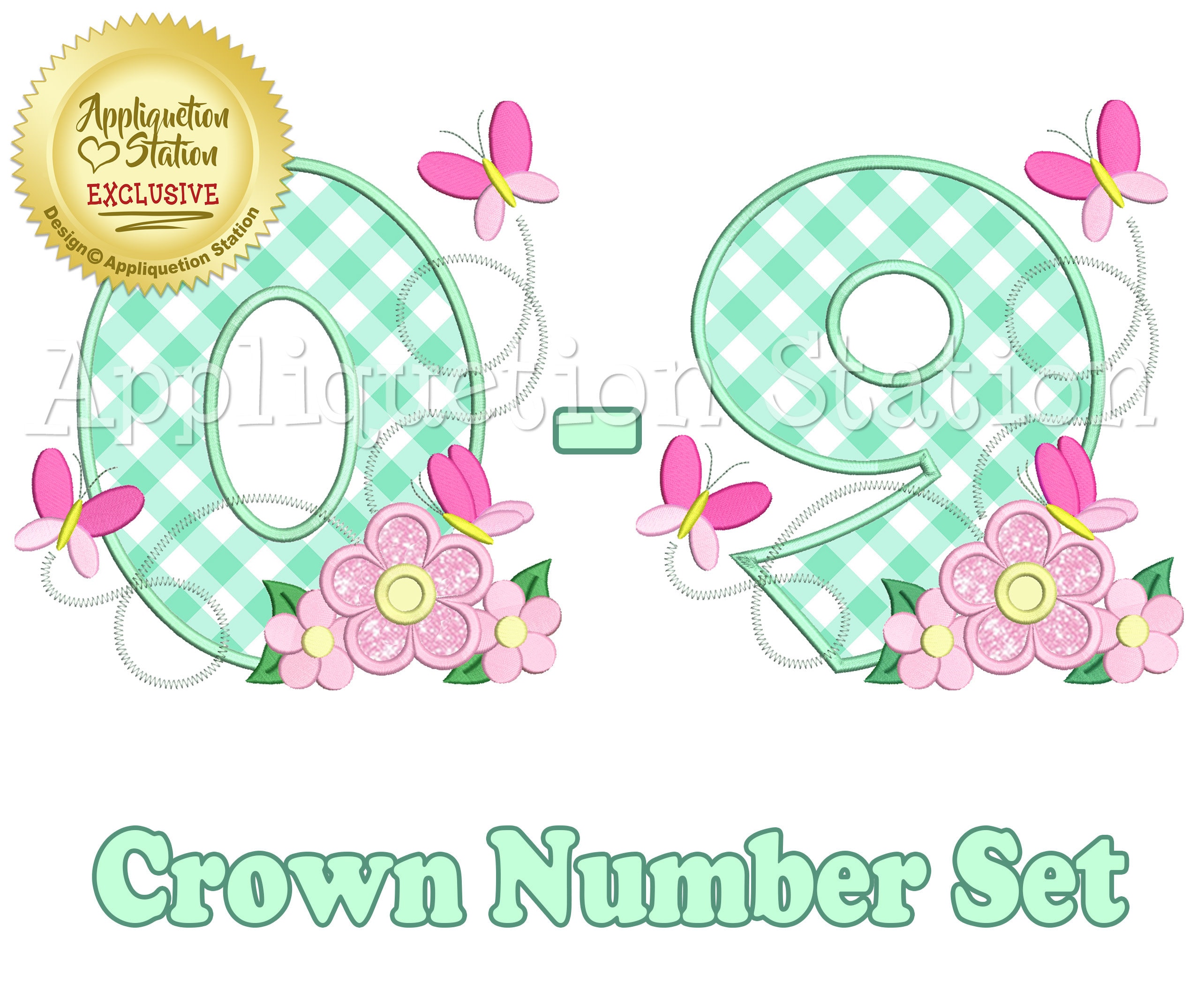 BX Butterfly Flowers Numbers Set Applique Machine Embroidery - Etsy