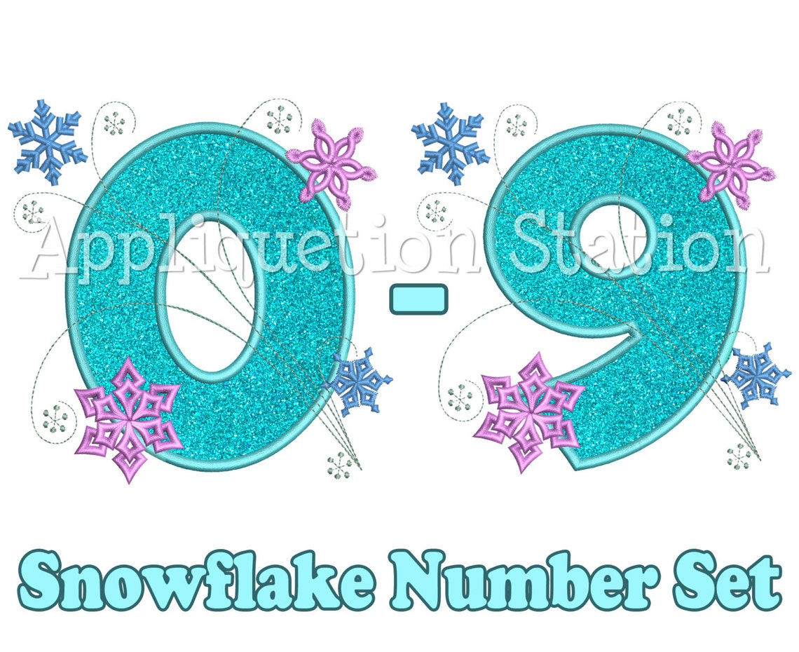 BX Snowflake Numbers Set Birthday Applique Machine Embroidery - Etsy