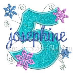 BX Snowflake Numbers Set Birthday Applique Machine Embroidery Design ...