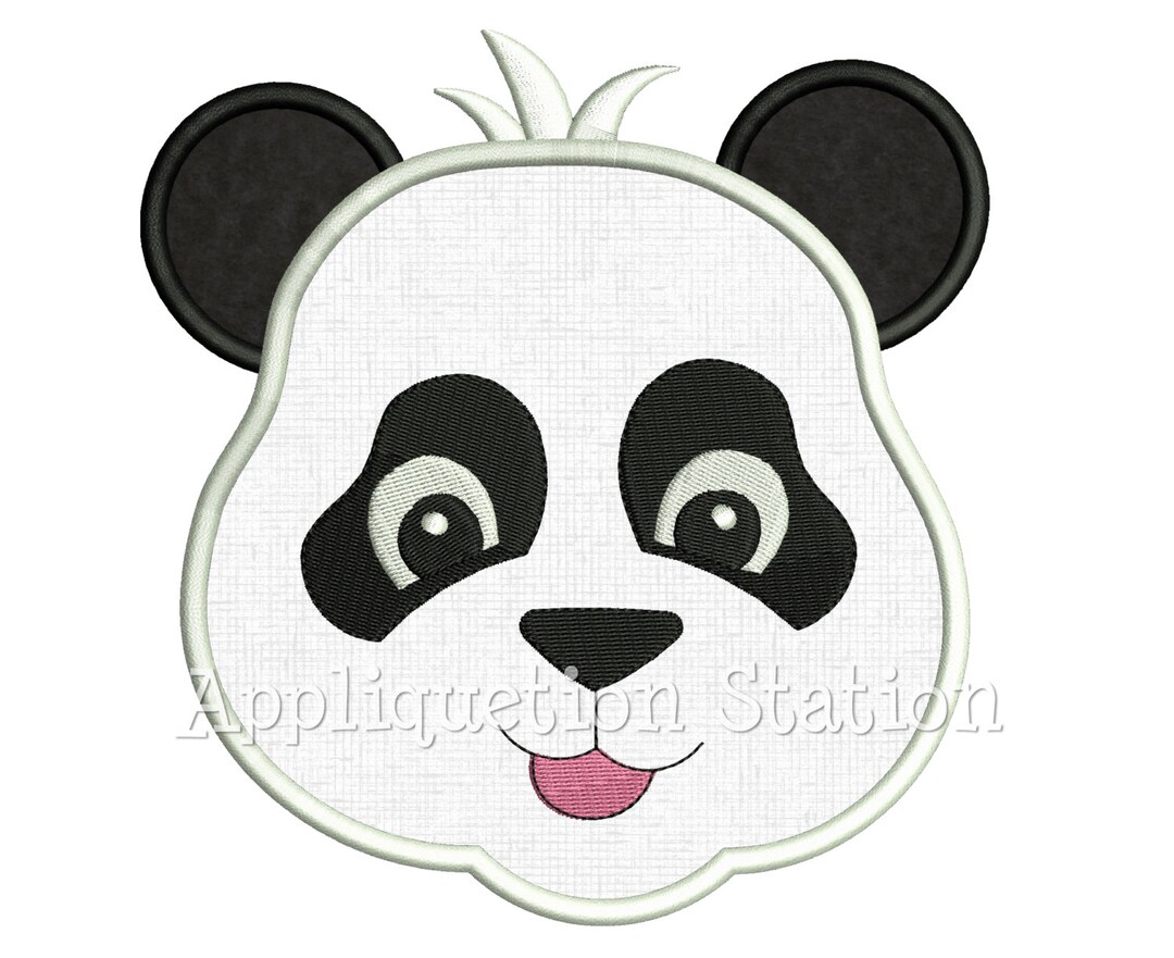 Applique Panda Head Machine Embroidery Design Zoo Baby Boy Cute Jungle ...
