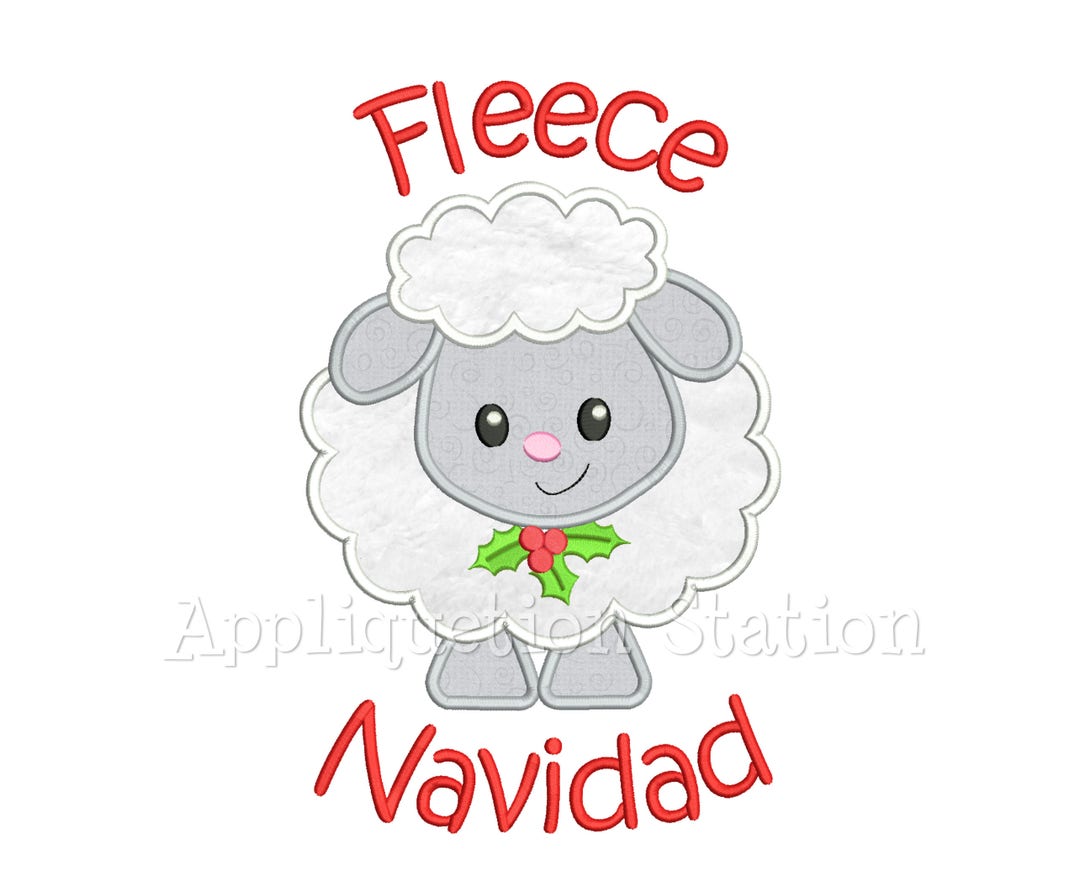 Fleece Feliz Navidad Christmas Lamb Applique Machine Embroidery Designs ...