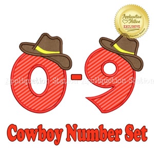 Cowboy Birthday Numbers Set Applique Machine Embroidery Design Download ...