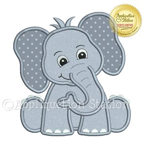 Applique Elephant Machine Embroidery Design Zoo Baby Jungle Boy Girl ...
