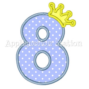 Crown Birthday Numbers Set Applique Machine Embroidery Design 1st First ...