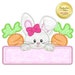Bunny Name Plate Girl Applique Machine Embroidery Design Easter Happy ...